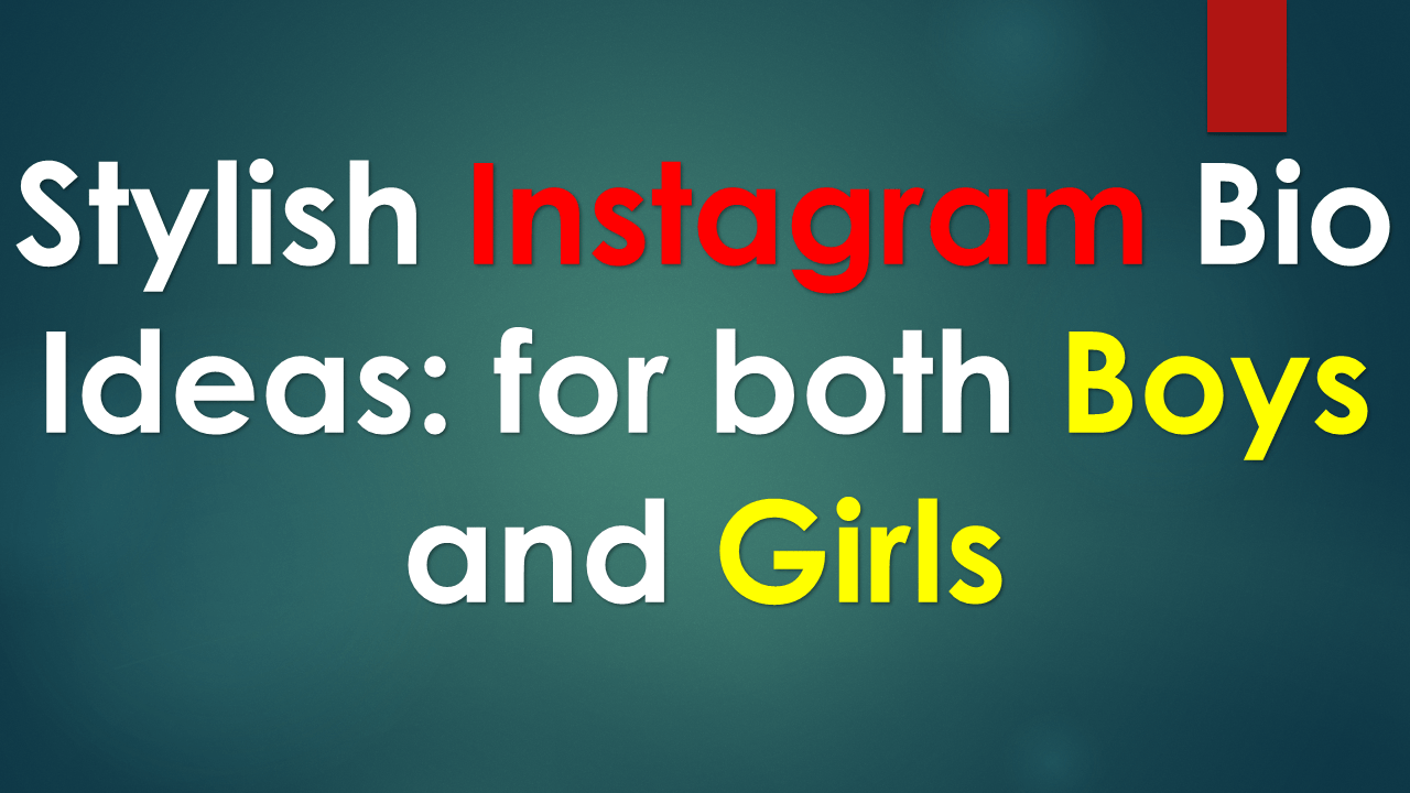Stylish Instagram Bio For Boys And Girls